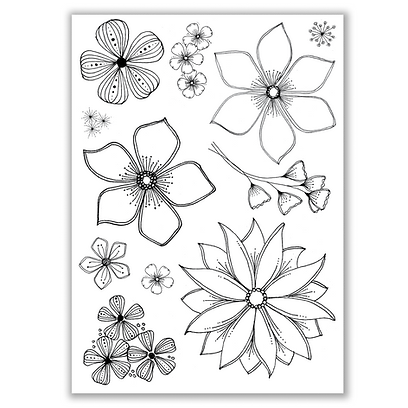 Julie Hickey Designs - Julie's Hand Picked Florals A5 Stamp Set | Jcraft